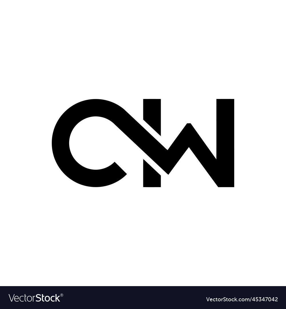 Cw initial logo Royalty Free Vector Image - VectorStock