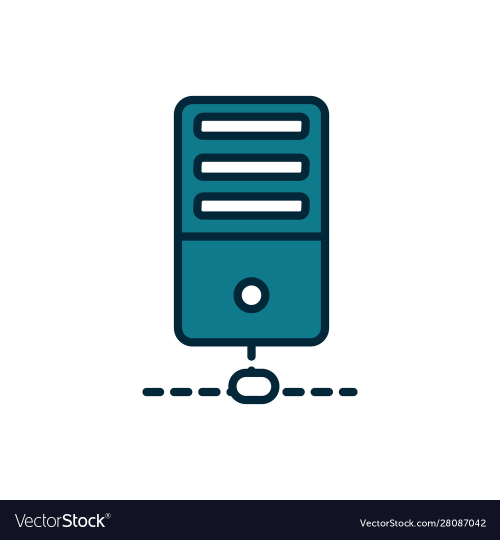 Database Server Connection Internet Things Line Vector Image