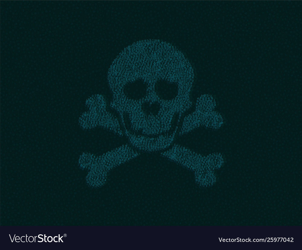 Digital cyber skull code Royalty Free Vector Image