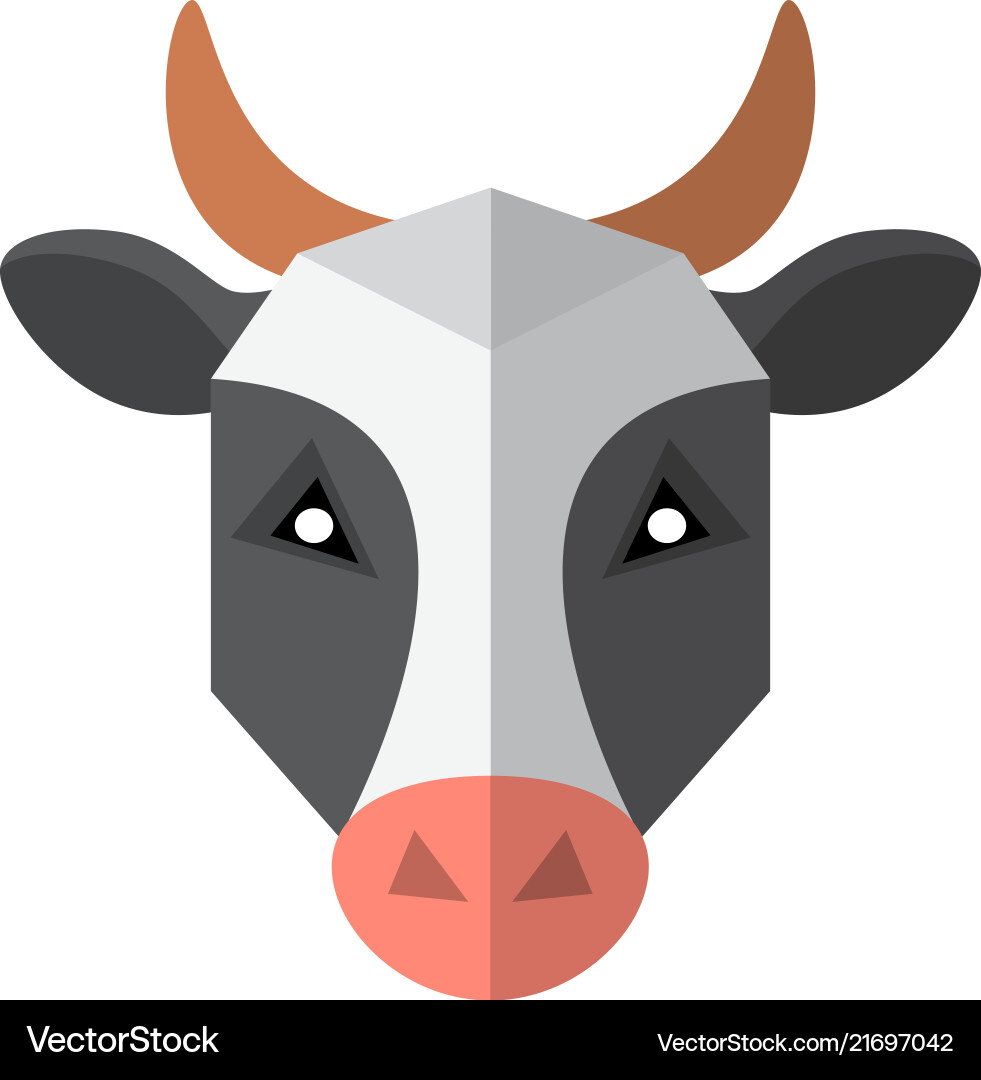 Flat style cow icon isolated on a white background