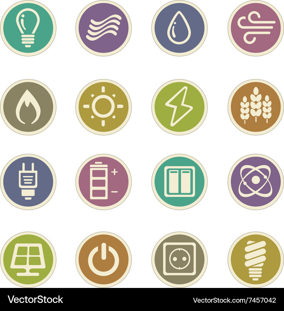 Fuel and power generation icons Royalty Free Vector Image