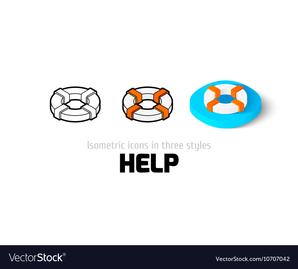 Help icon in different style Royalty Free Vector Image