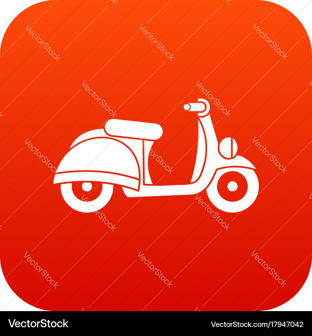 Motorbike icon digital red Royalty Free Vector Image