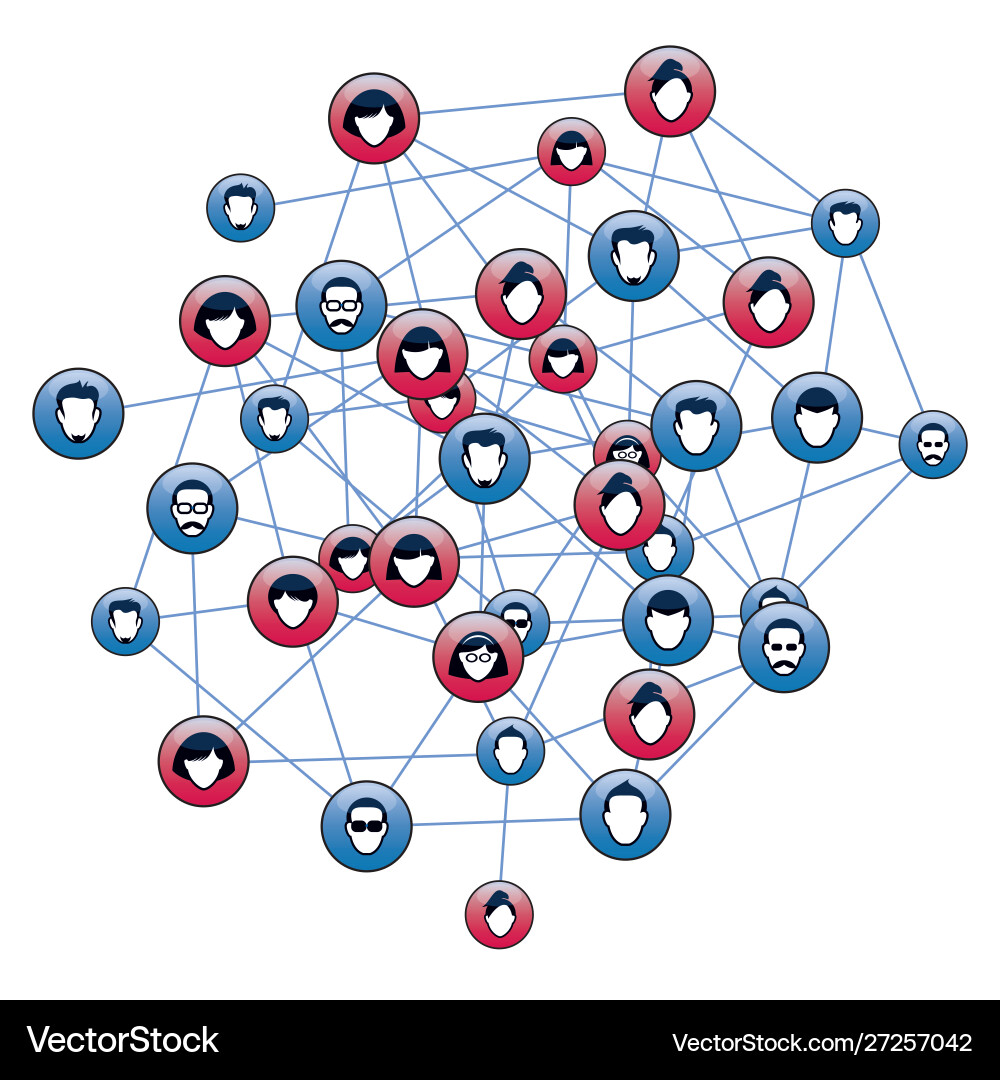 Set human social icons and buttons for web Vector Image