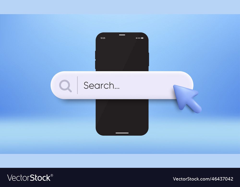 Smartphone search bar background mobile phone Vector Image