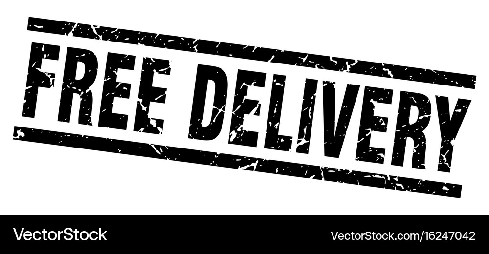 Square grunge black free delivery stamp Royalty Free Vector