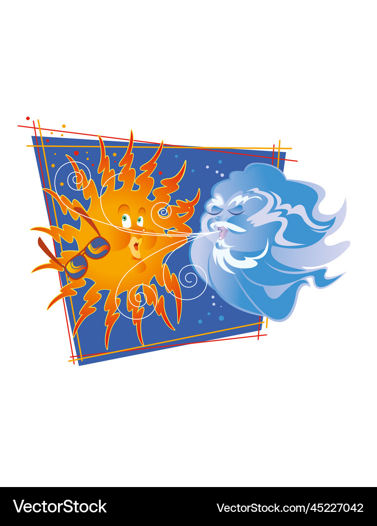 Sun and wind weather conditions Royalty Free Vector Image