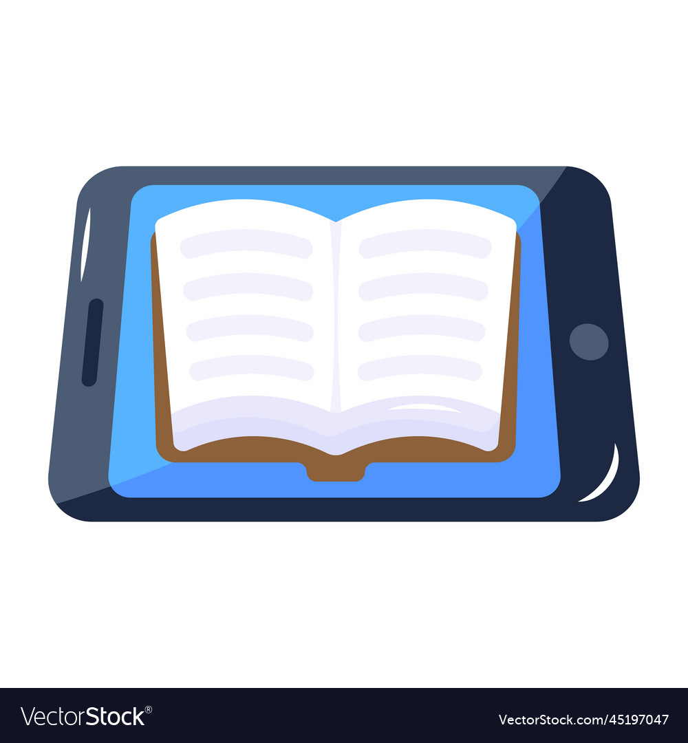 A flat icon design of notebook Royalty Free Vector Image