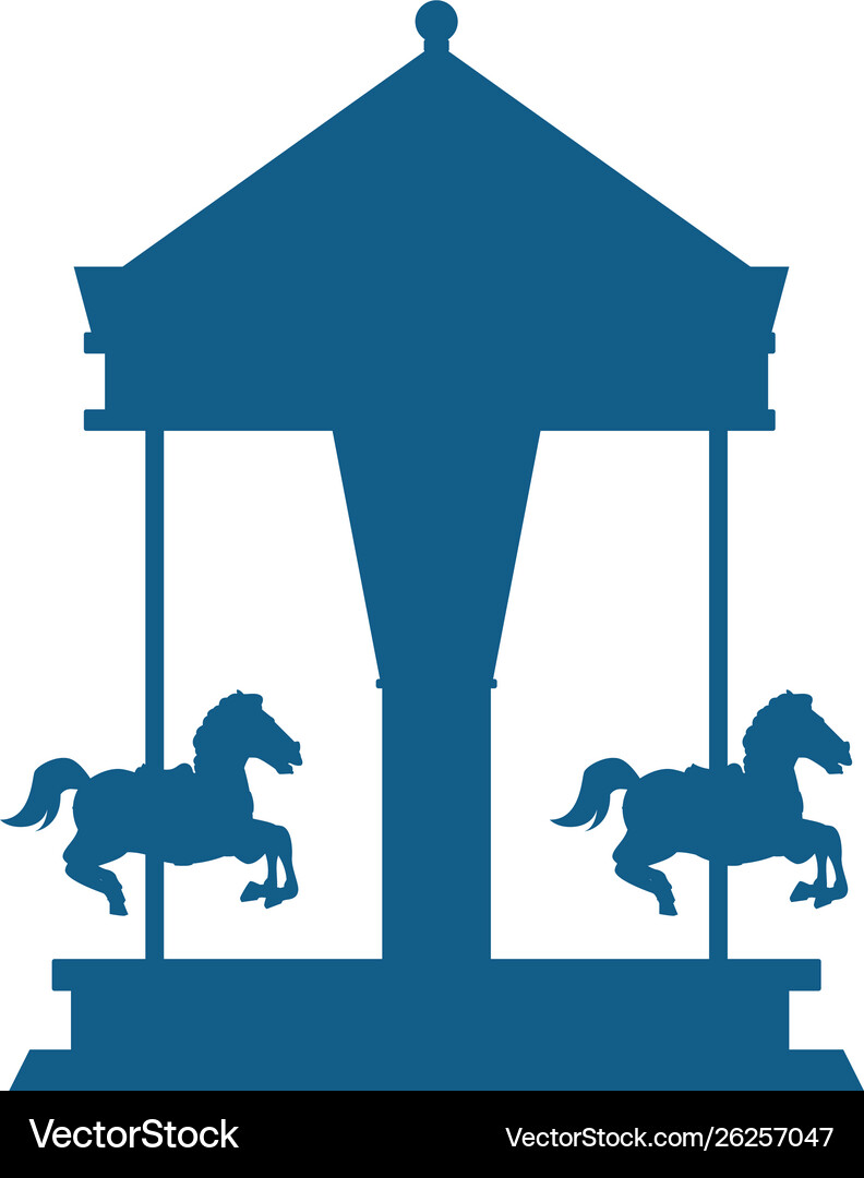 Amusement park and carousel symbol Royalty Free Vector Image