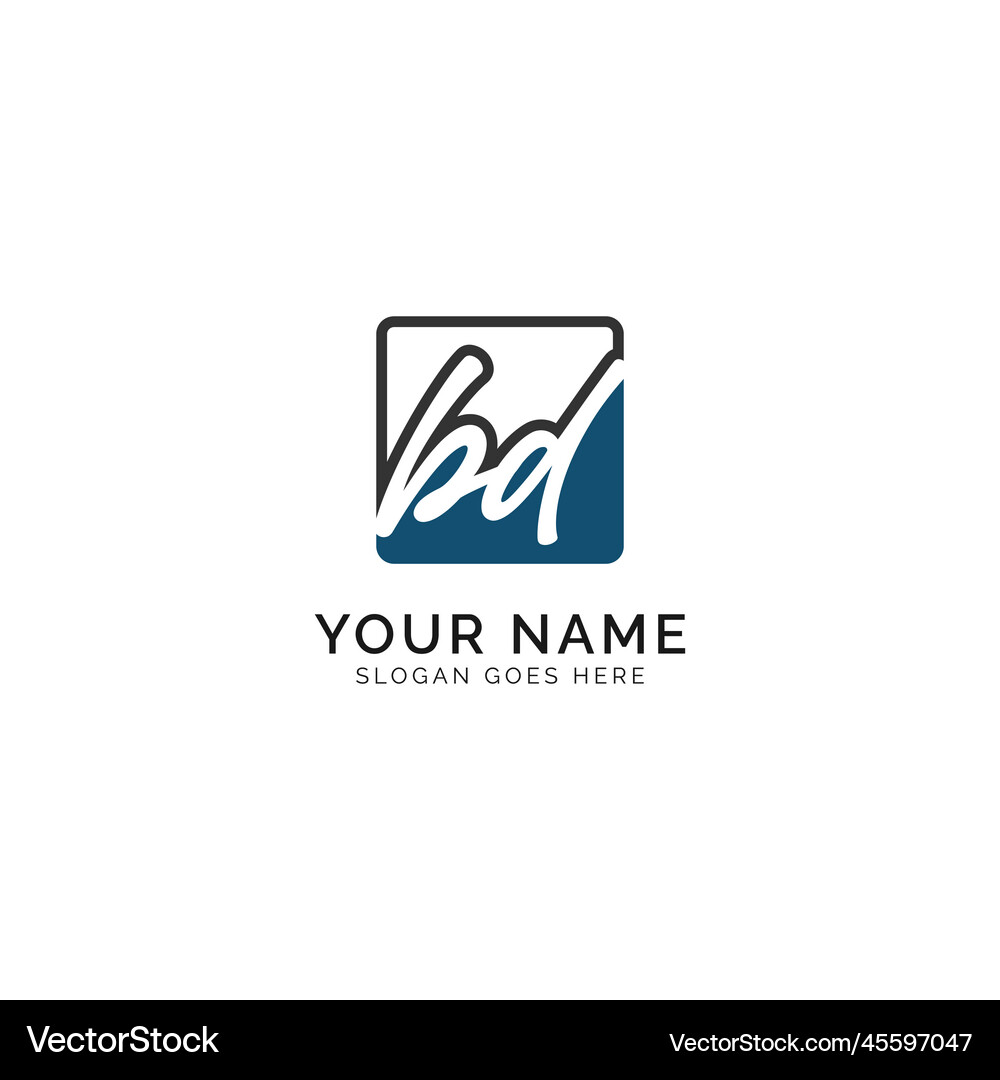 B d bd initial letter handwritten signature logo Vector Image