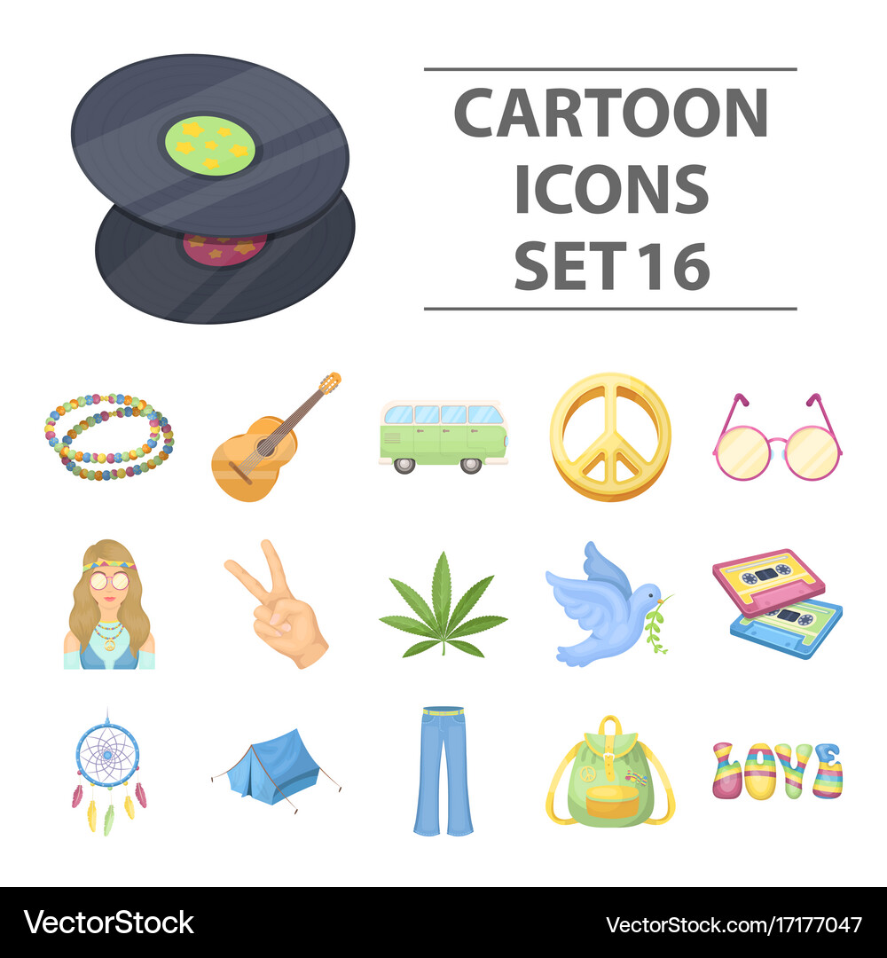 Bird hemp leaf and other hippy equipment Vector Image