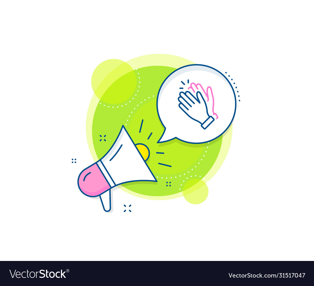 Clapping Hands Line Icon Clap Sign Royalty Free Vector Image