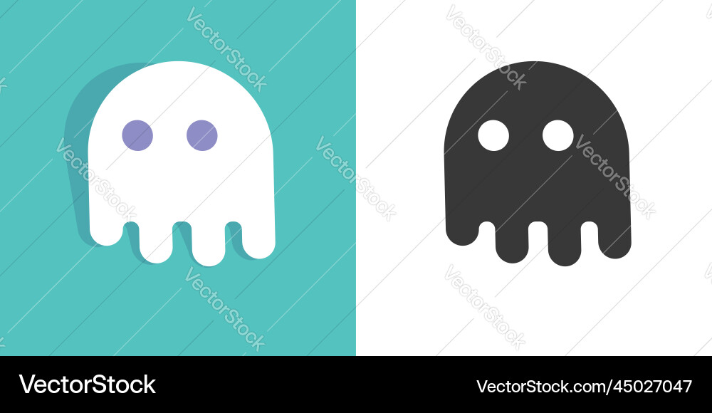 Ghost icon or sheet gost bogle cartoon black Vector Image