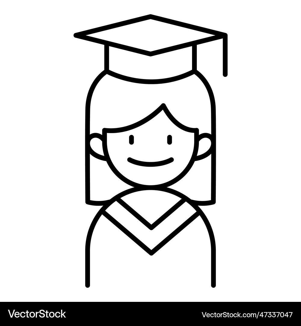 Graduation woman icon Royalty Free Vector Image