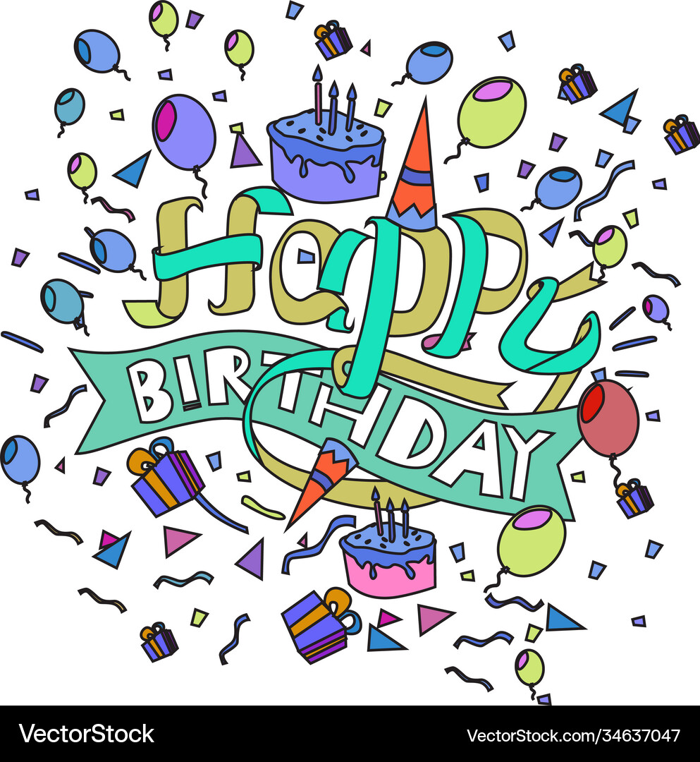Happy birthday typography design for greeting Vector Image