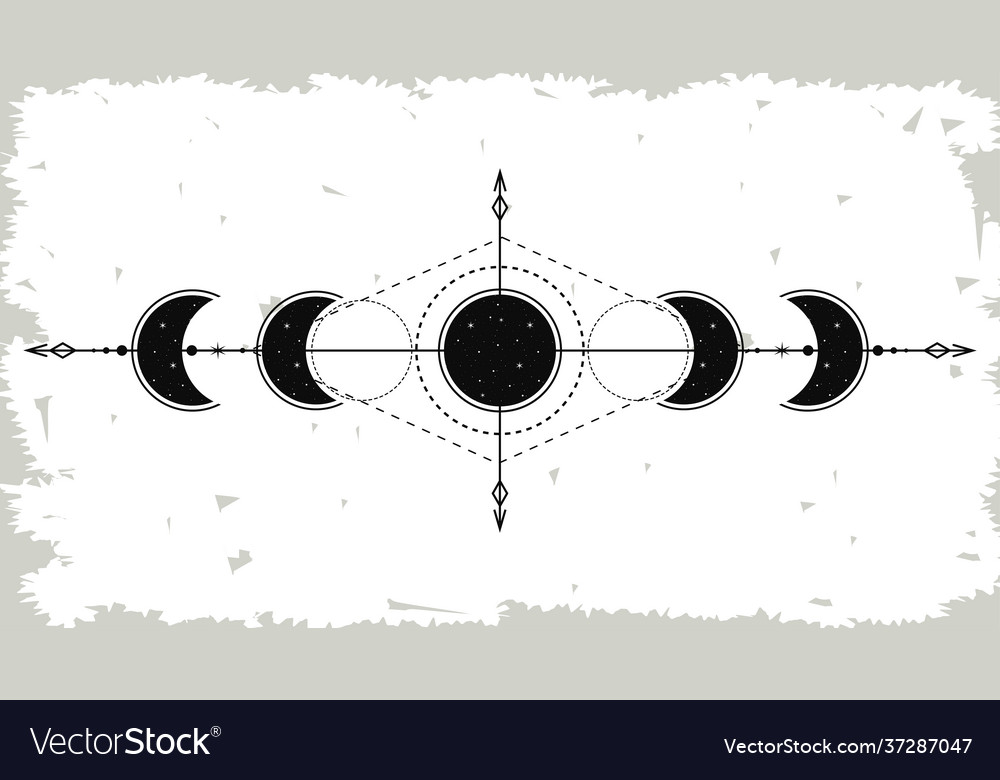 Moon phases structure Royalty Free Vector Image