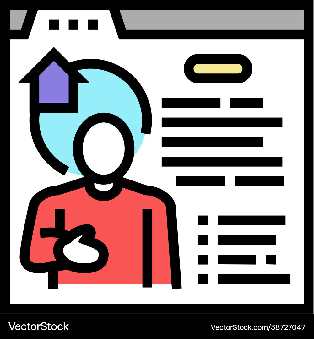 Realtor services color icon Royalty Free Vector Image