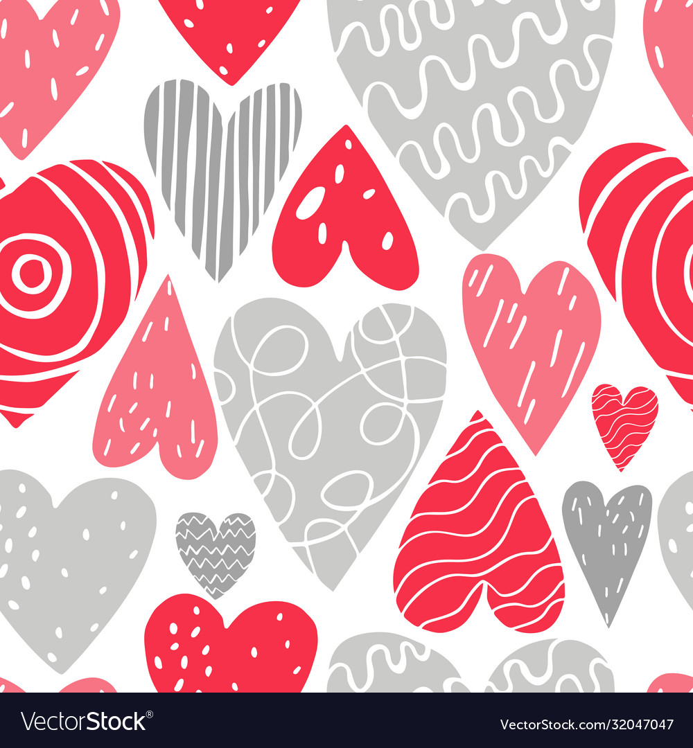 Seamless pattern with hand-drawn hearts Royalty Free Vector Seamless pattern with hand-drawn hearts Royalty Free Vector