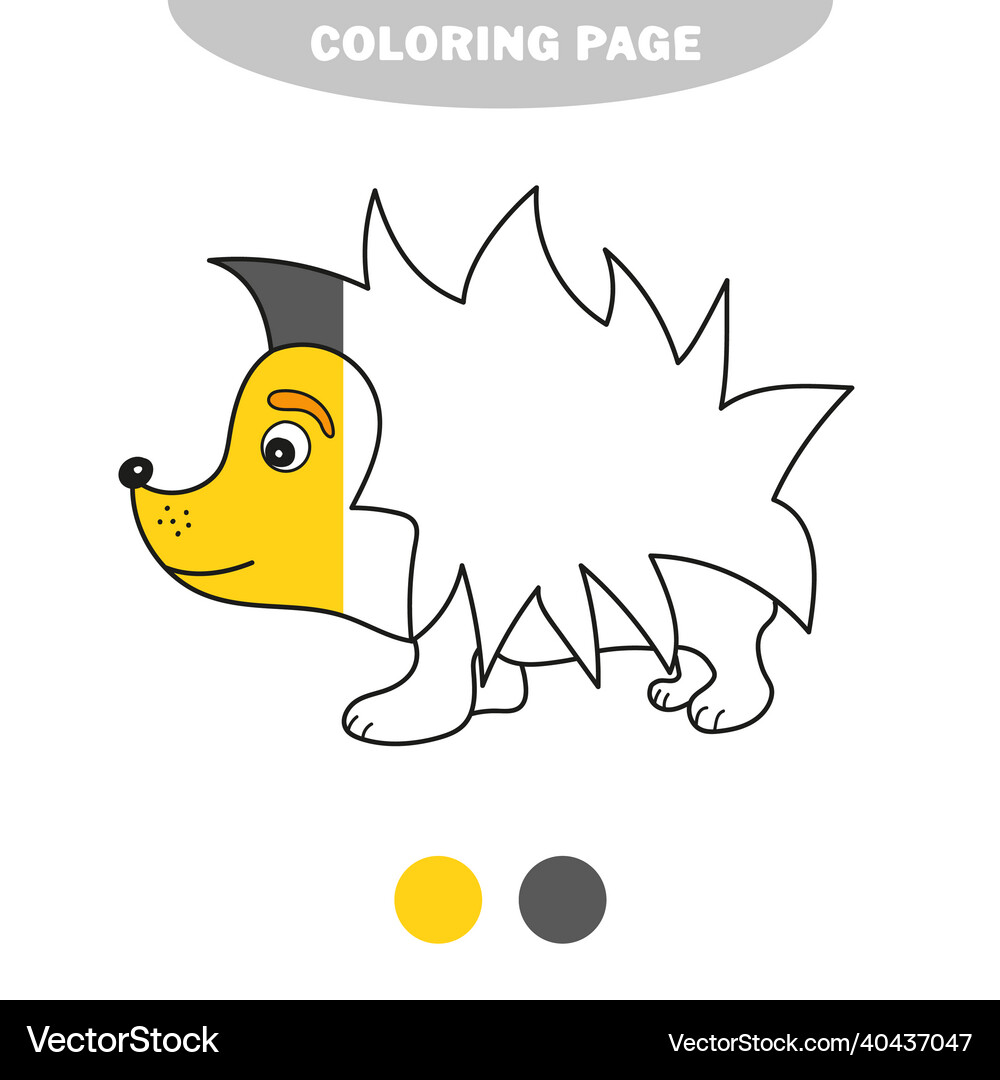 Simple coloring page hedgehog - little cute Vector Image
