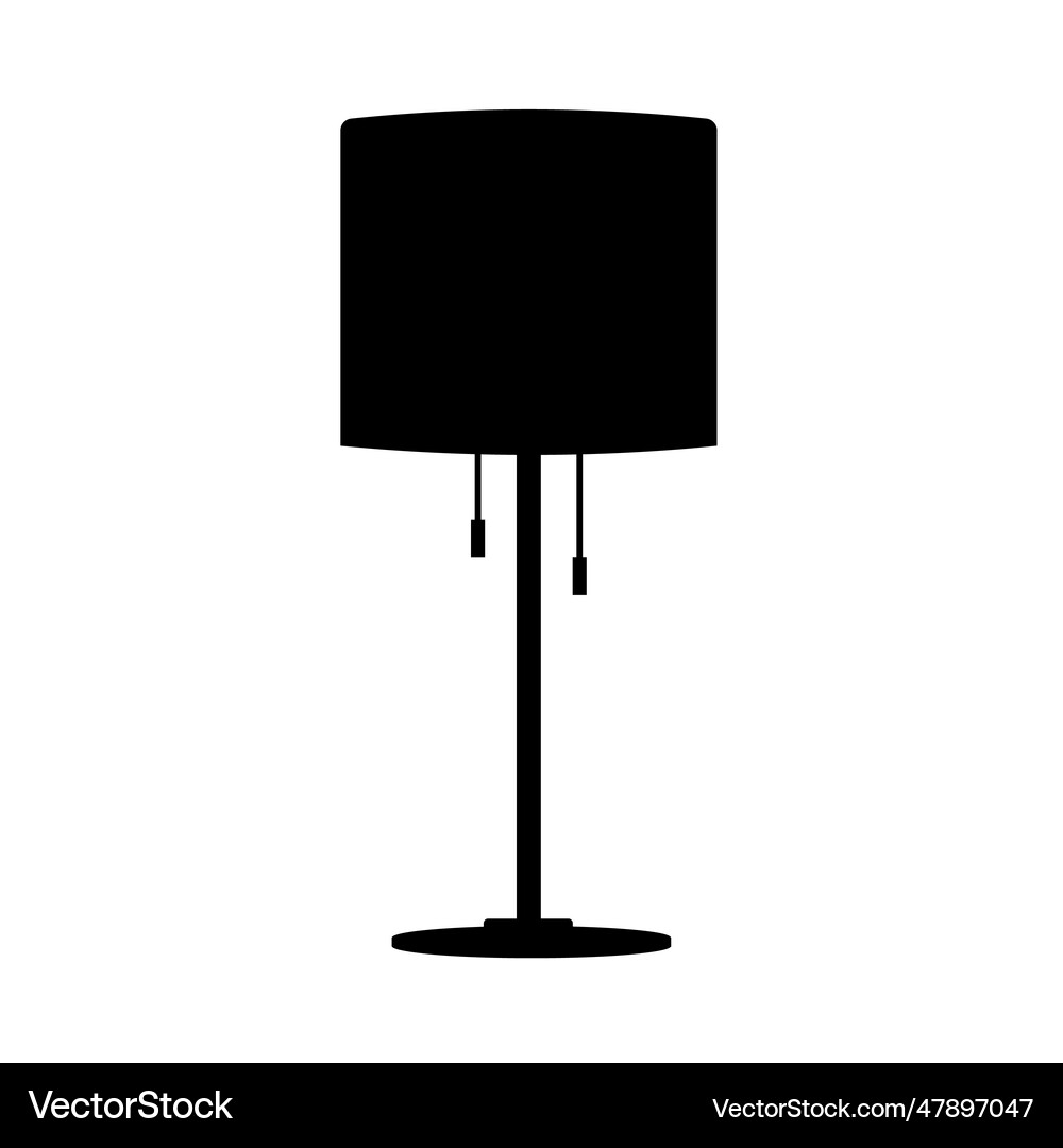 Table lamp silhouette black and white icon design Vector Image