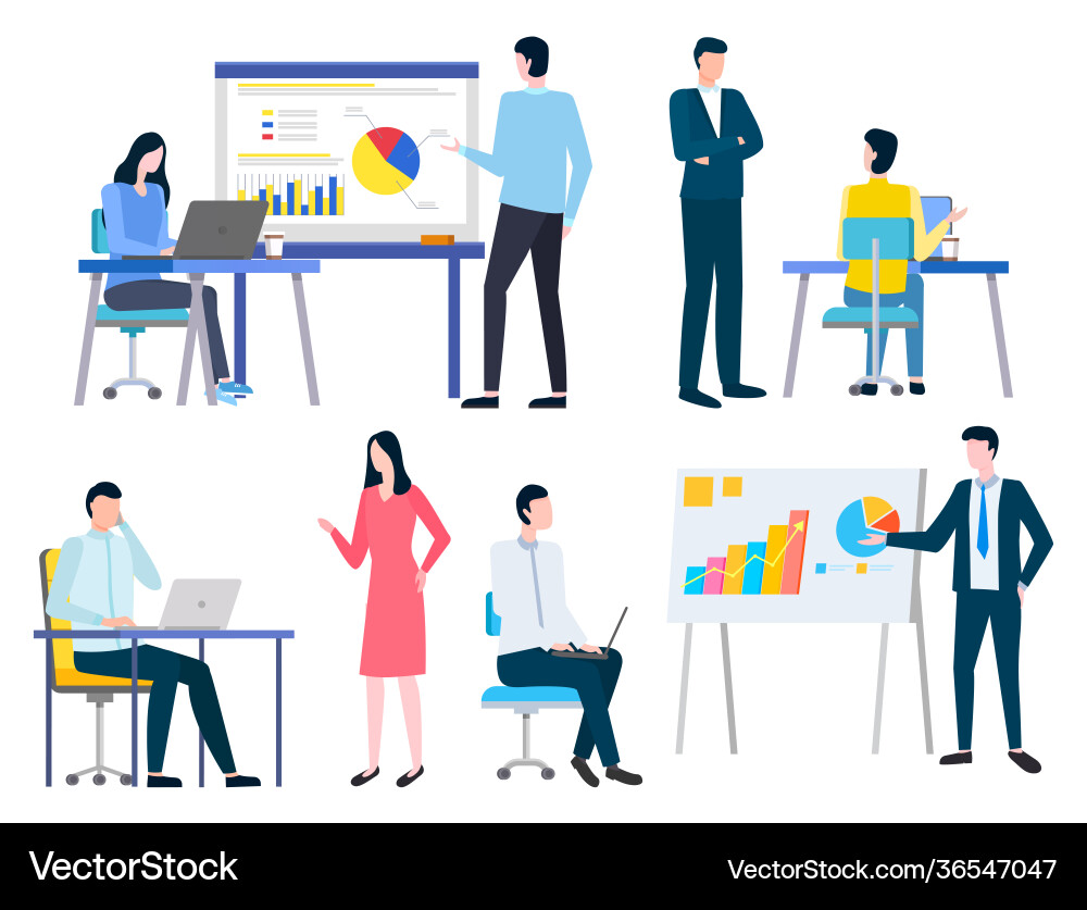 Teamwork collaboration diagram report Royalty Free Vector