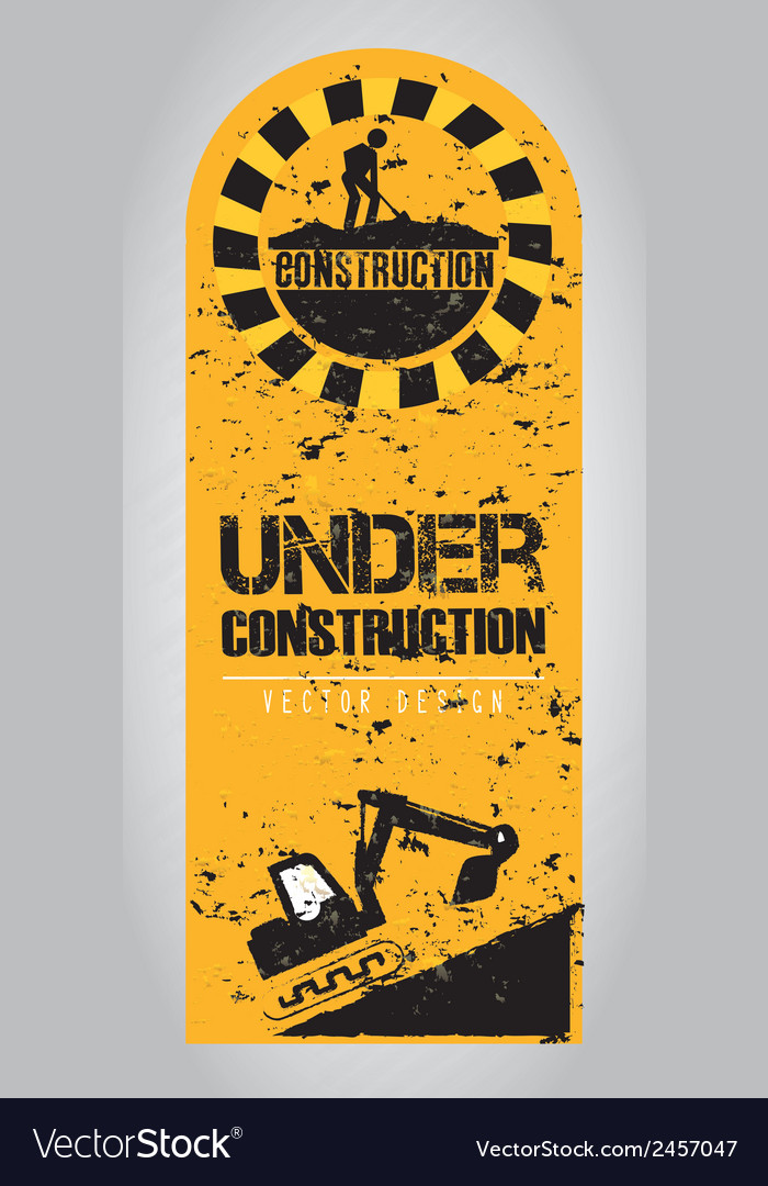 Under construction frame over gray background Vector Image
