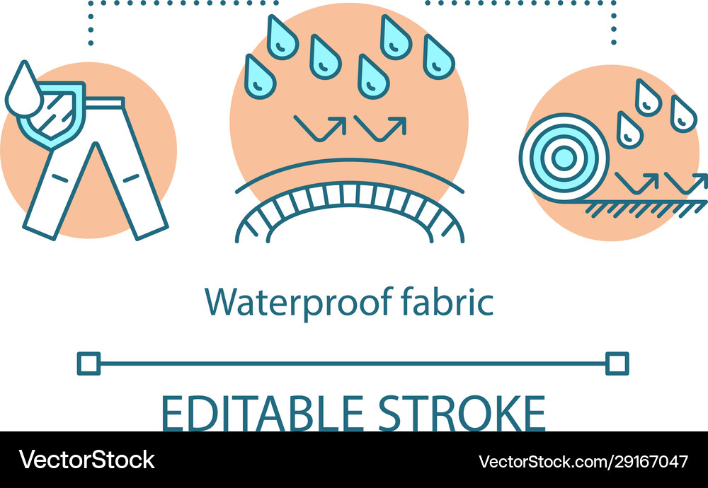Waterproof fabric concept icon water resistant Vector Image