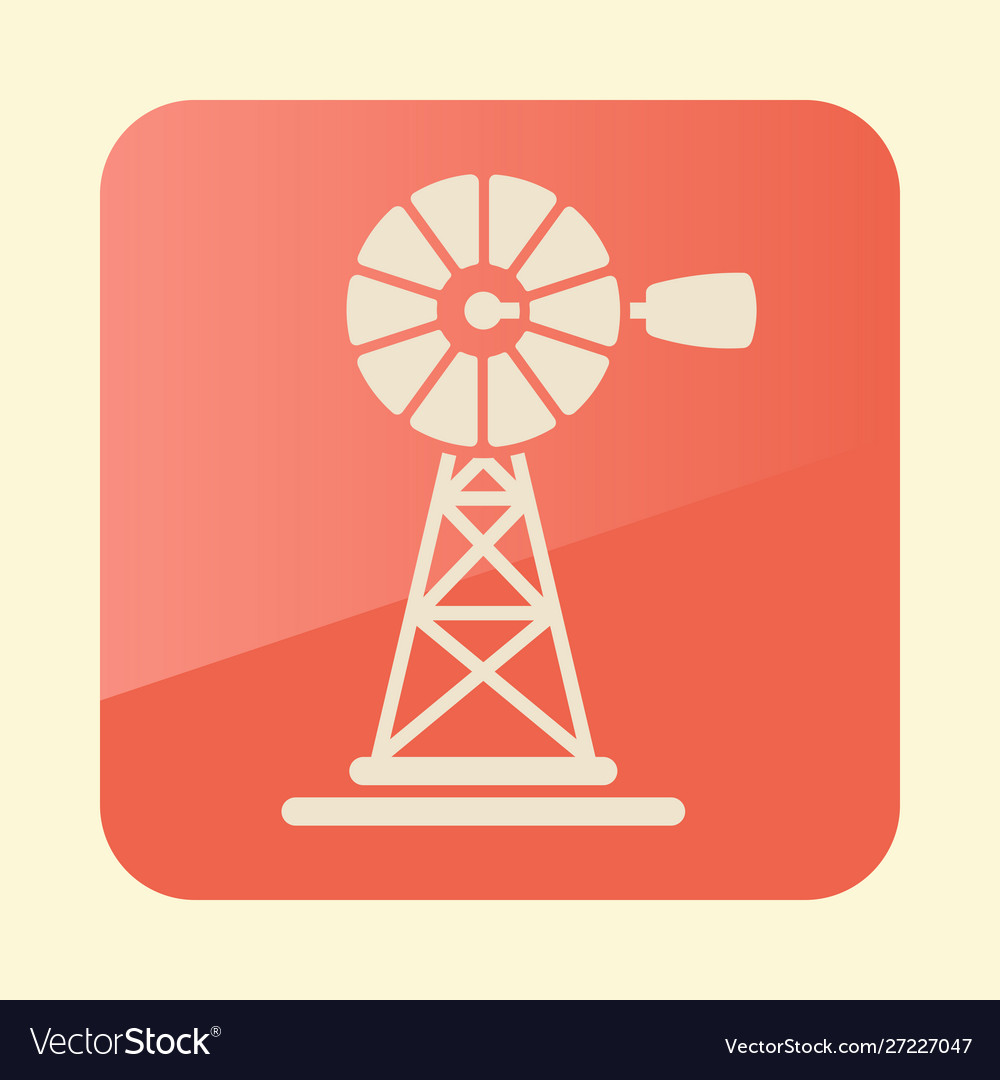 Wind pump flat icon Royalty Free Vector Image - VectorStock
