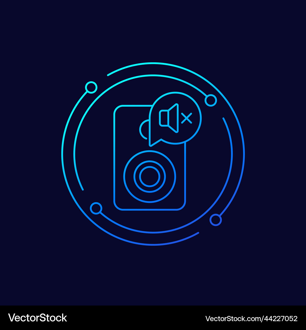 Audio speaker sound off line icon Royalty Free Vector Image