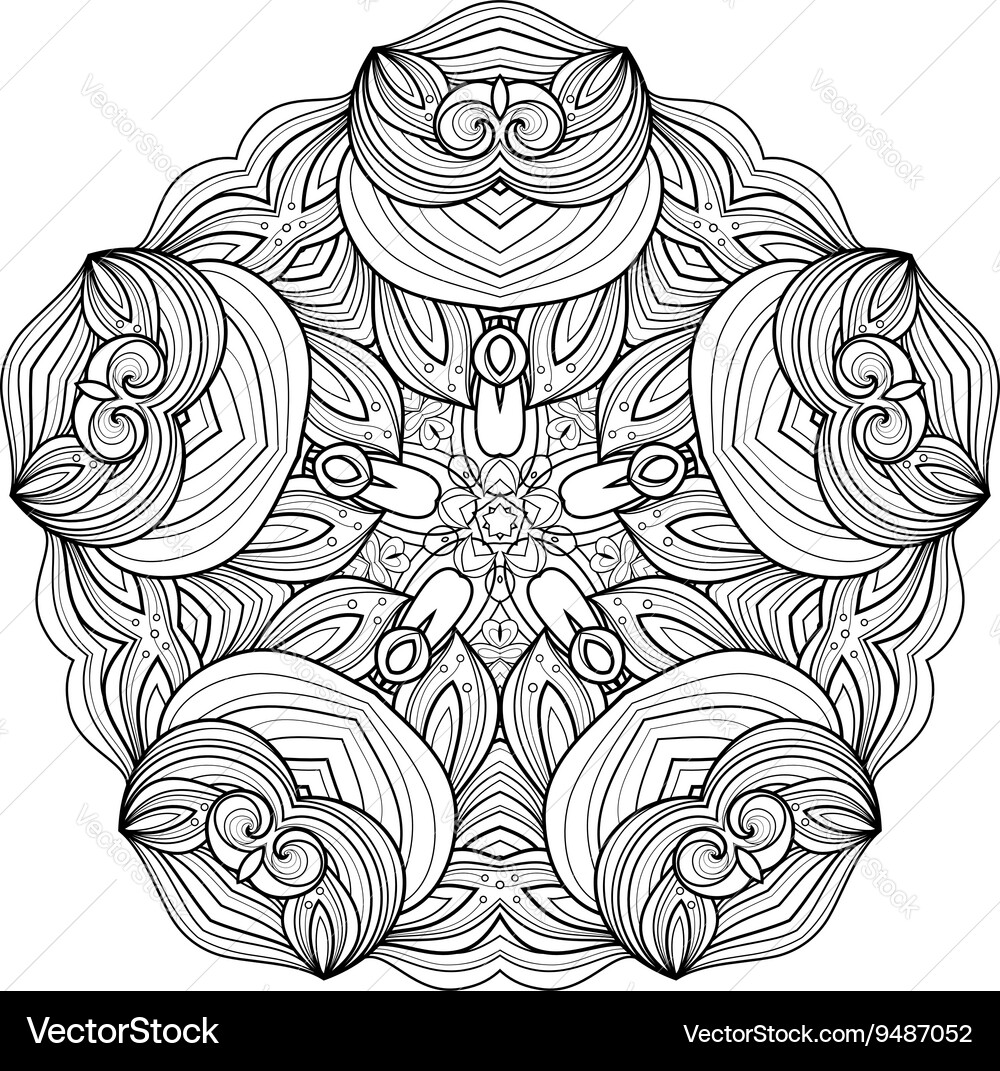 Beautiful deco monochrome contour star Royalty Free Vector