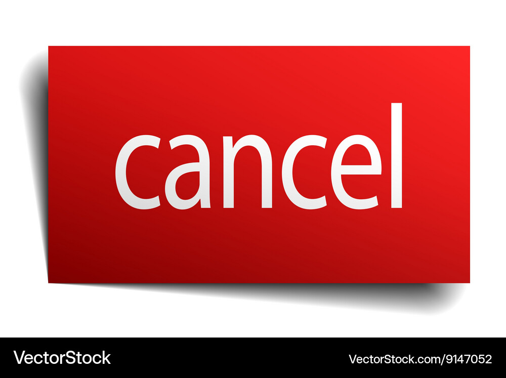 Cancel red paper sign isolated on white Royalty Free Vector