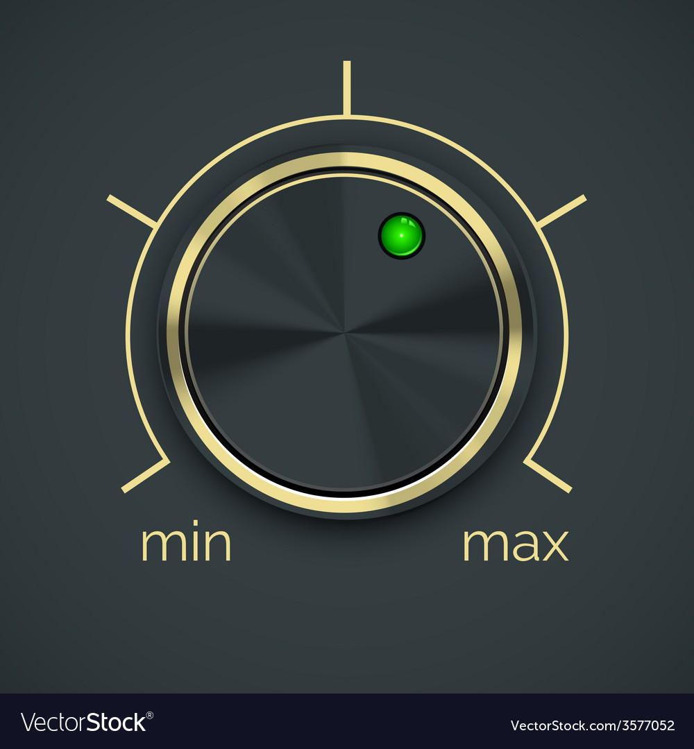 Circular Metal Controller with Button Royalty Free Vector
