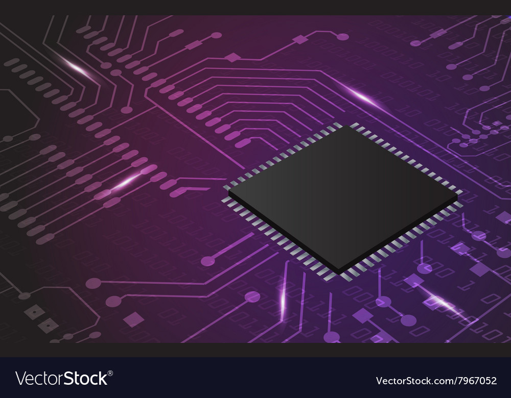 Closeup of electronic circuit board Royalty Free Vector