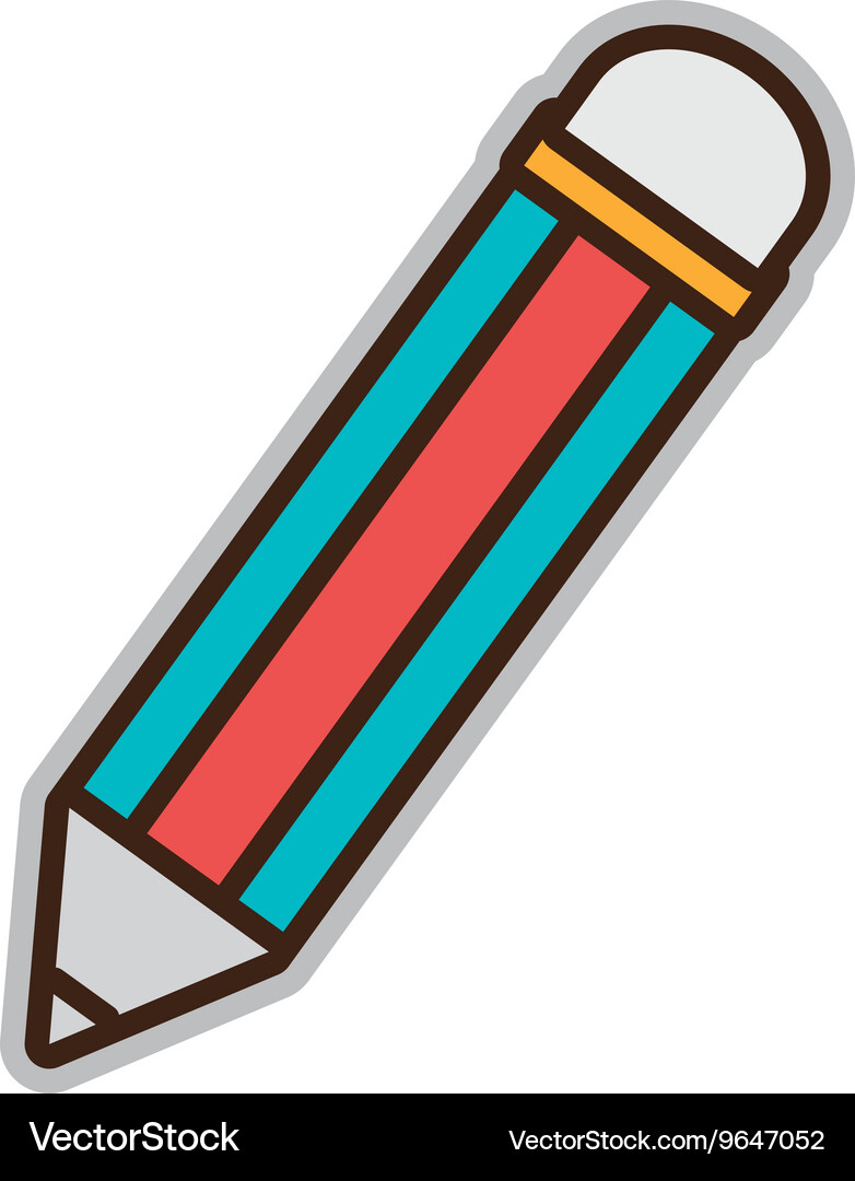 Colorful school pencil graphic Royalty Free Vector Image