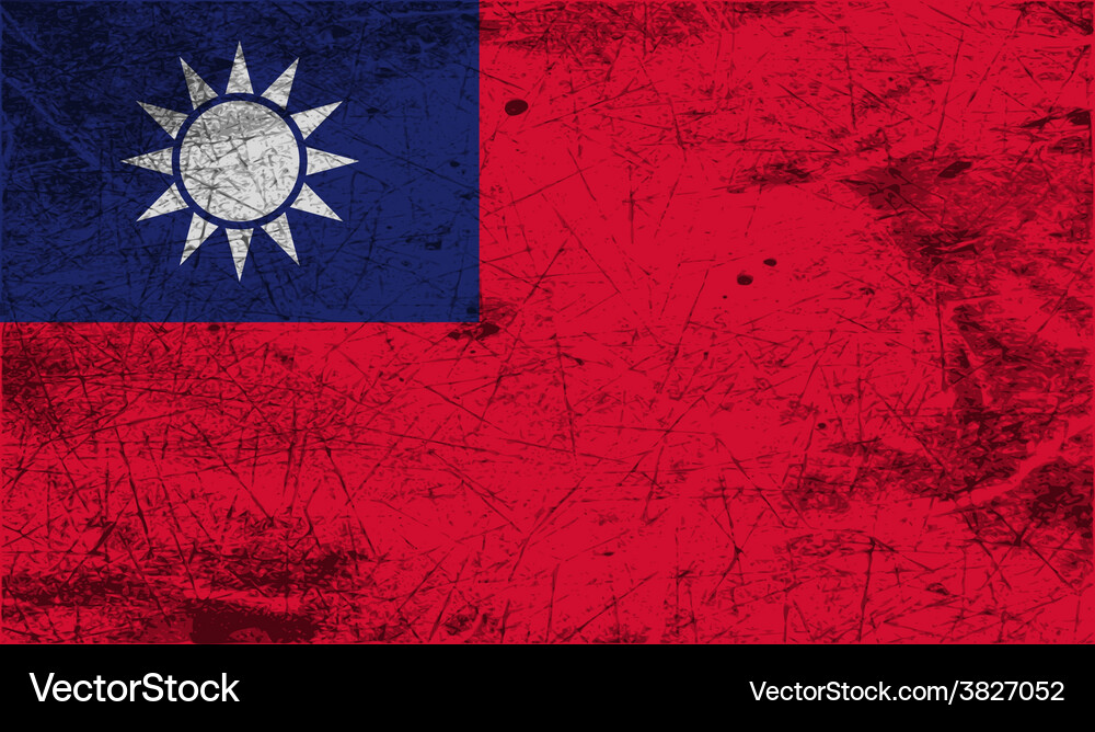 Flag of taiwan with old texture Royalty Free Vector Image