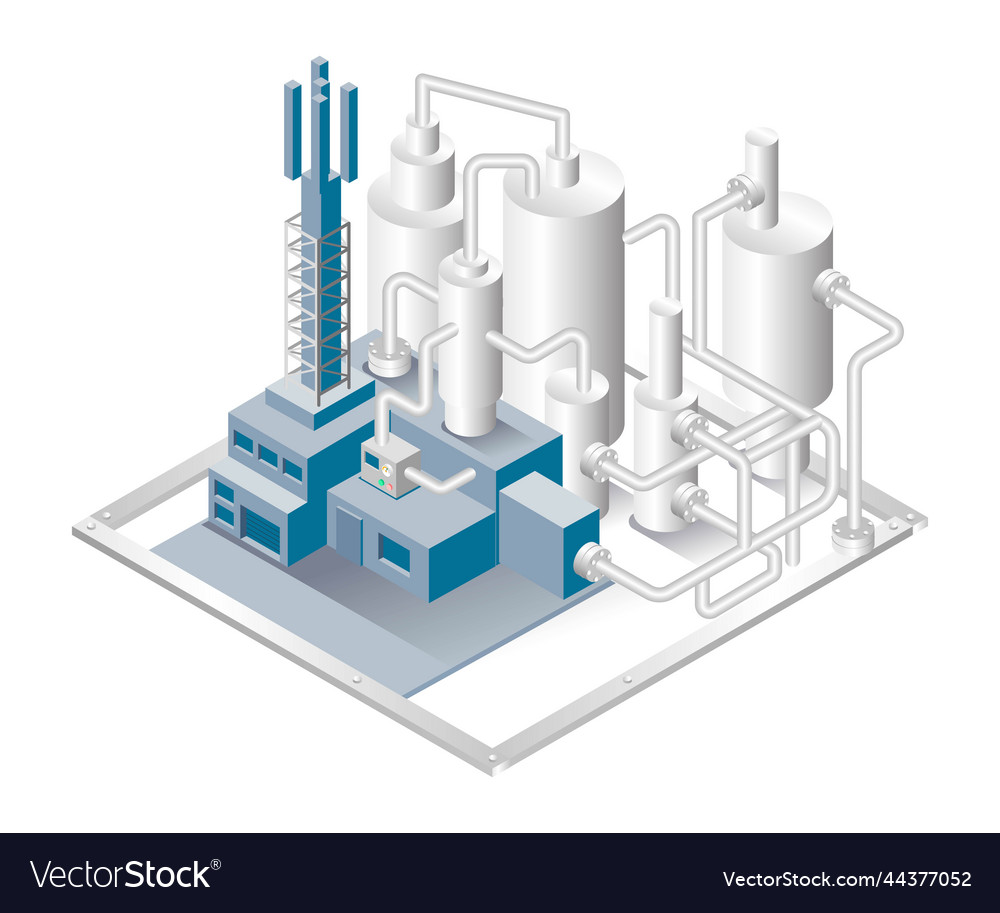 Isometric design concept oil and gas pipeline Vector Image
