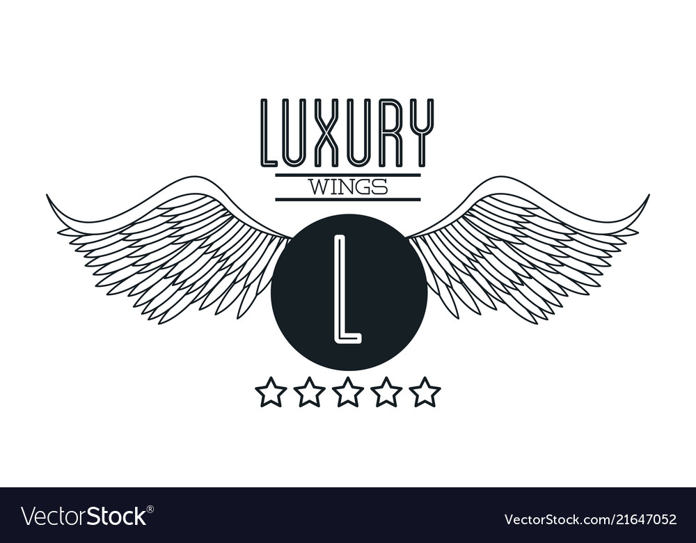 Luxury wings emblem Royalty Free Vector Image - VectorStock