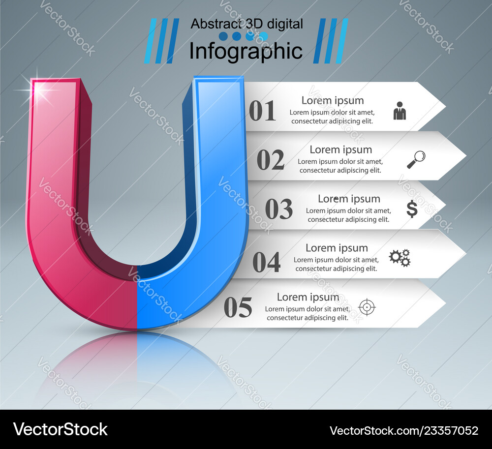 Magnet realistic icon business infographic Vector Image
