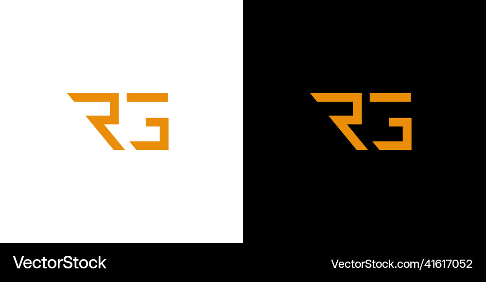 Modern and sophisticated rg letter initial logo Vector Image