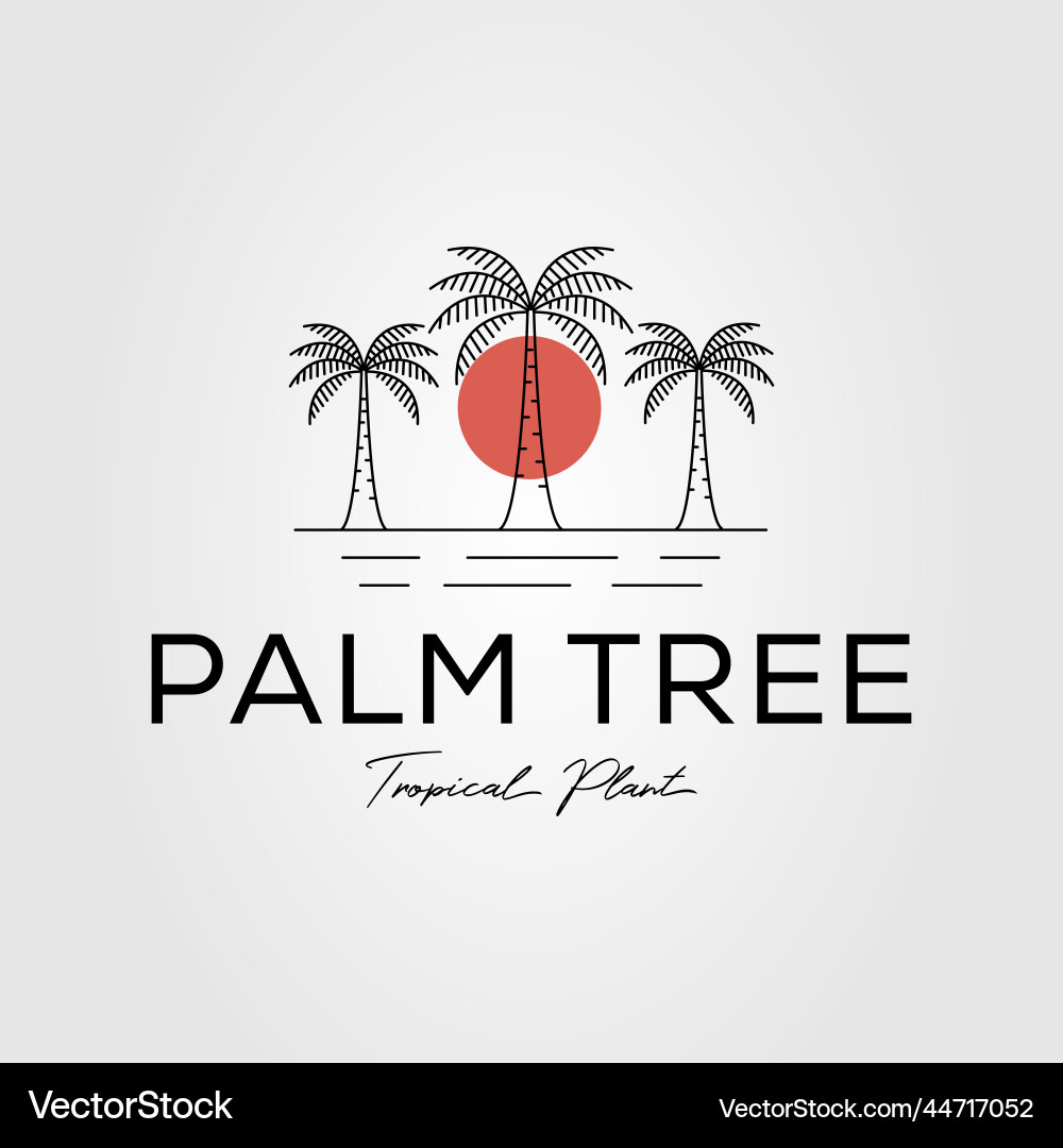 Palm tree or coconut plant logo design Royalty Free Vector