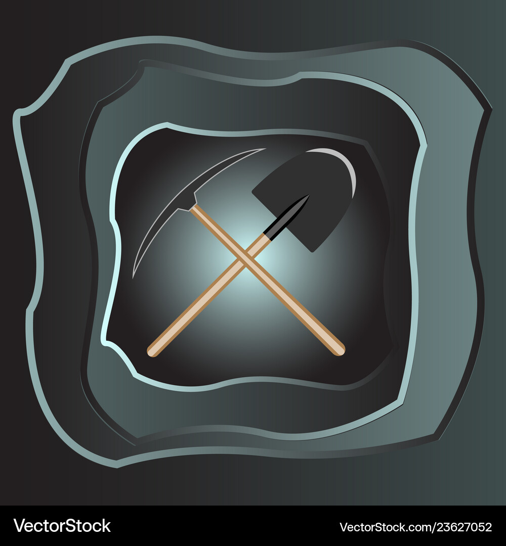 Pick and shovel in the mine Royalty Free Vector Image