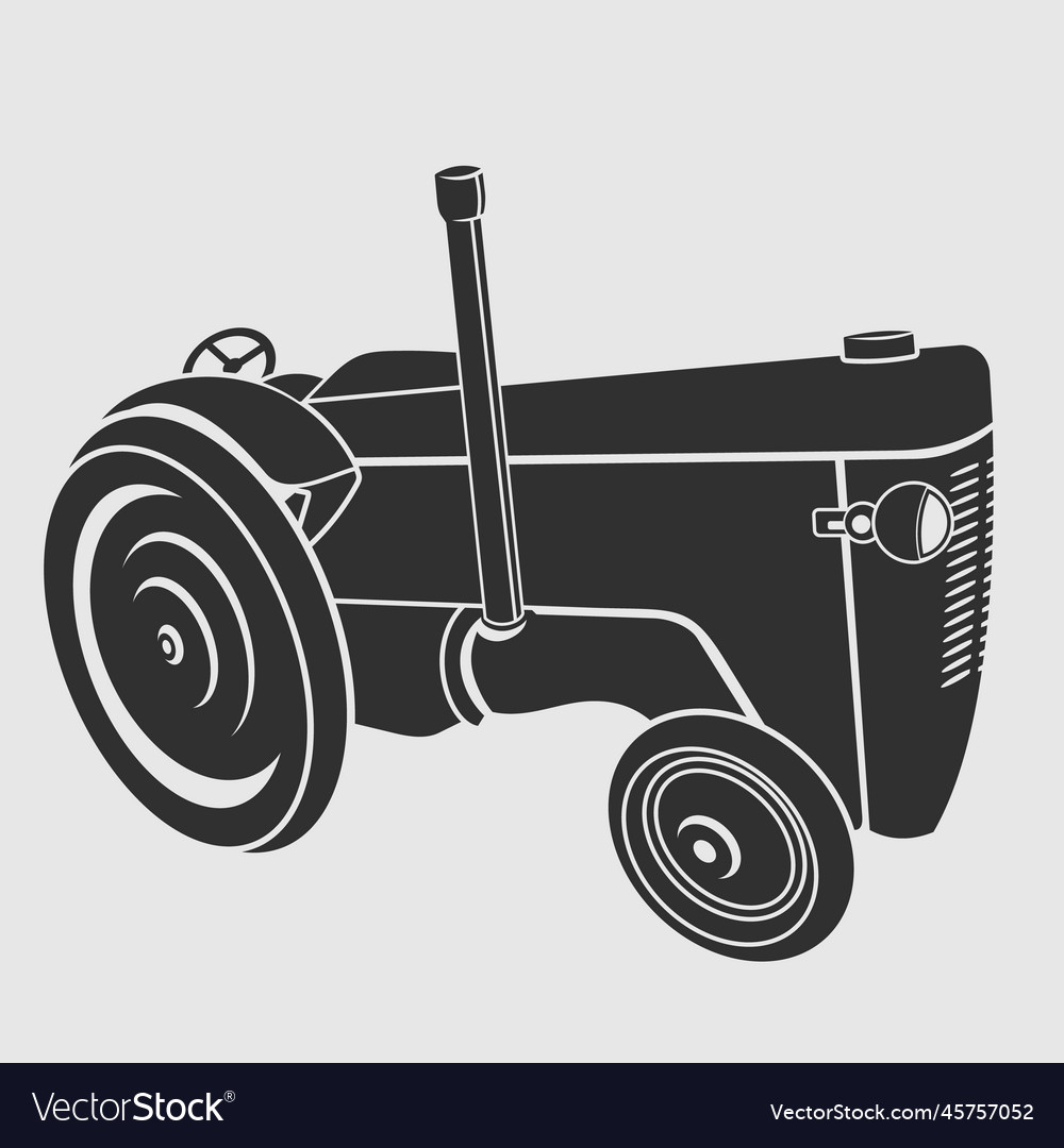 Retro farm agricultural tractor icon flat Vector Image Retro farm agricultural tractor icon flat Vector Image