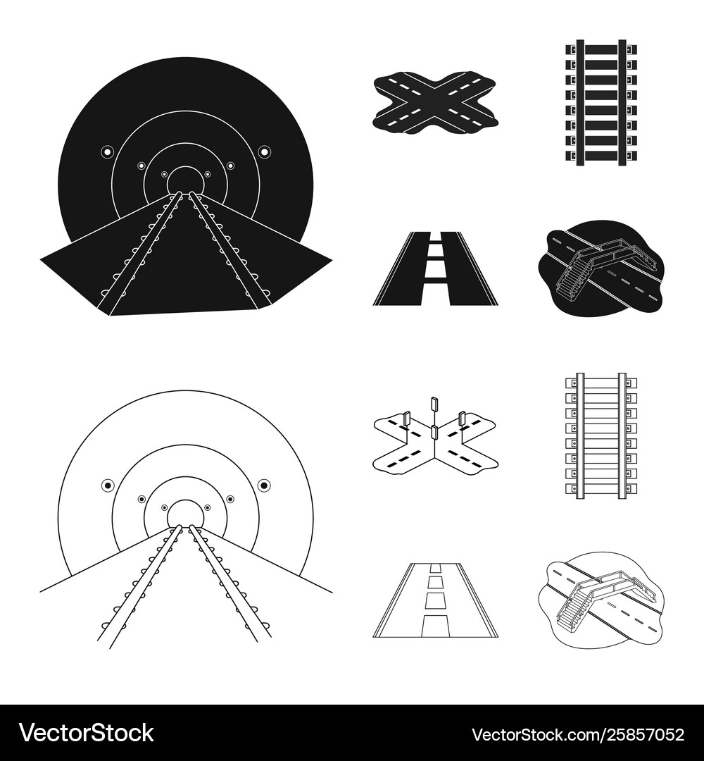 Road and street icon set Royalty Free Vector Image
