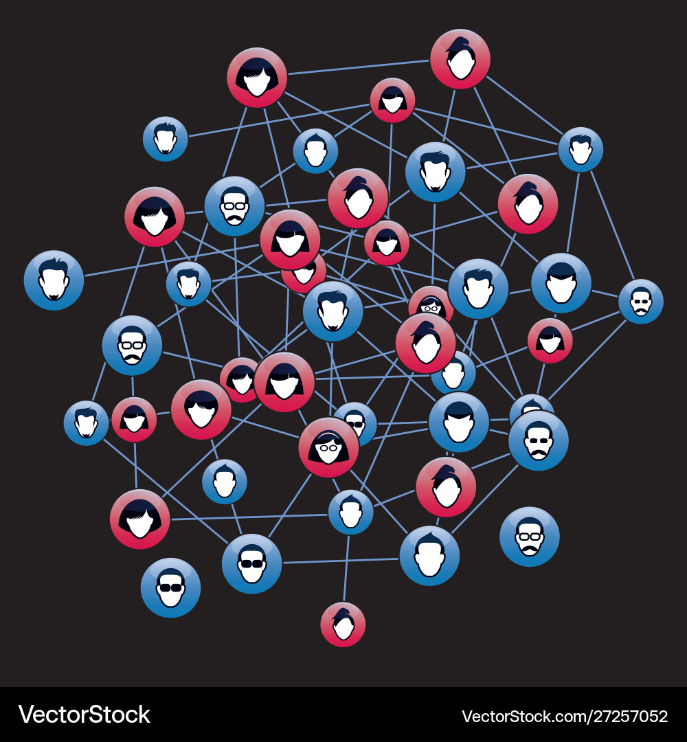Set human social icons and buttons for web Vector Image