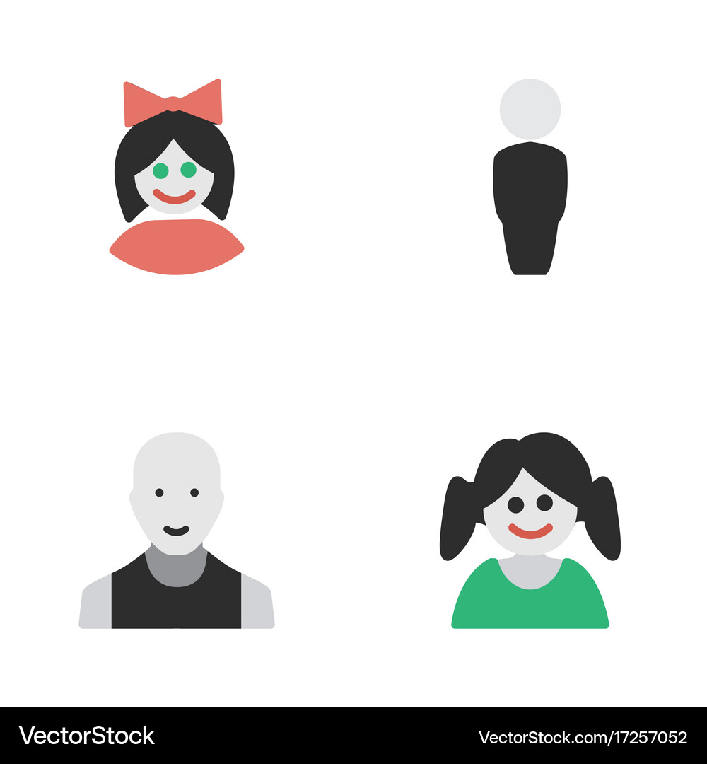 Set of simple profile icons Royalty Free Vector Image