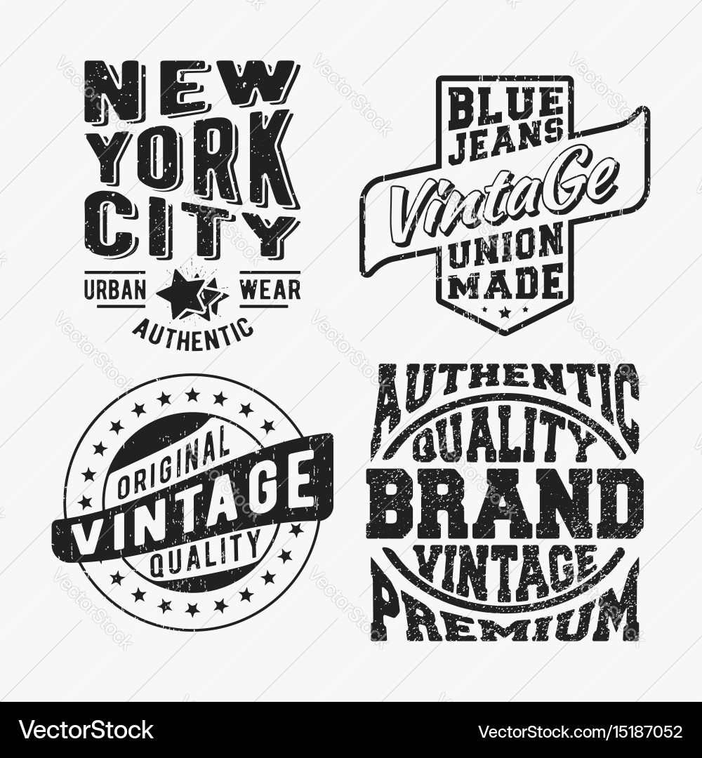Set of various vintage stamp Royalty Free Vector Image