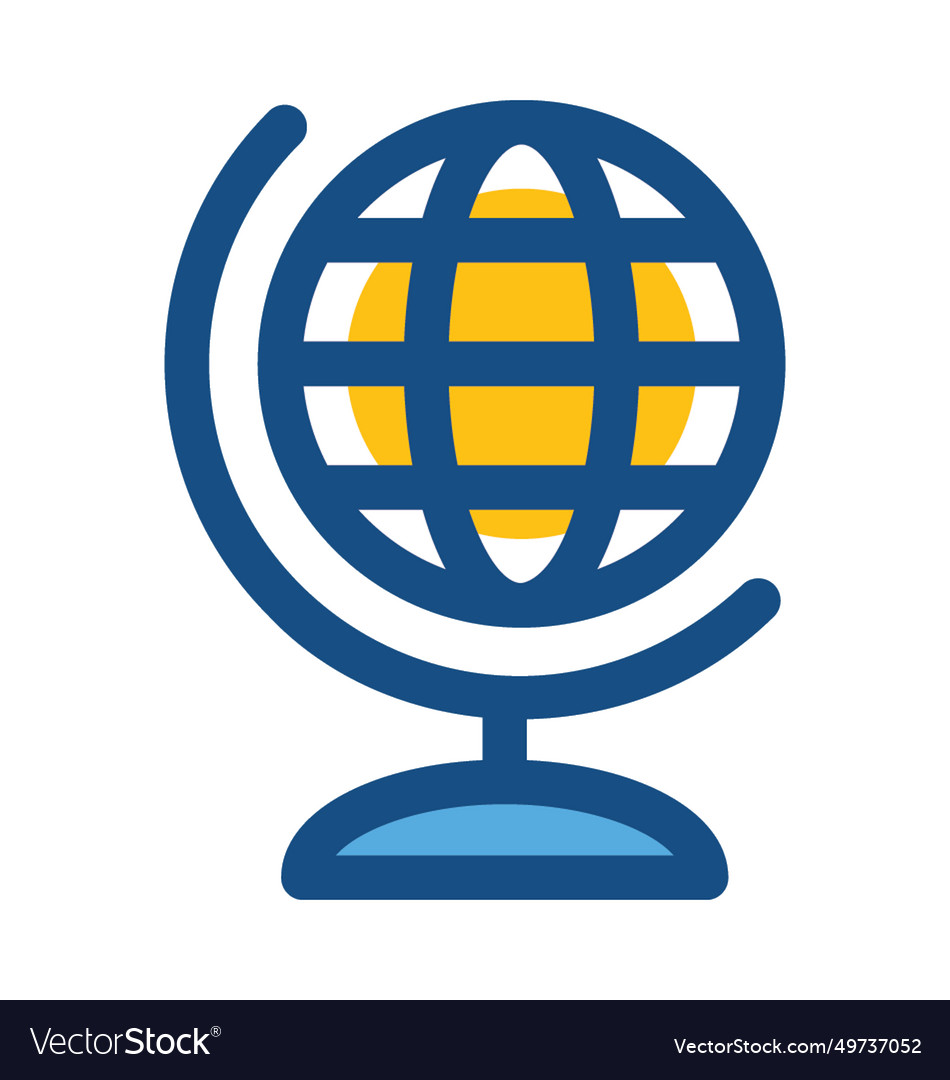 Table globe colored icon Royalty Free Vector Image