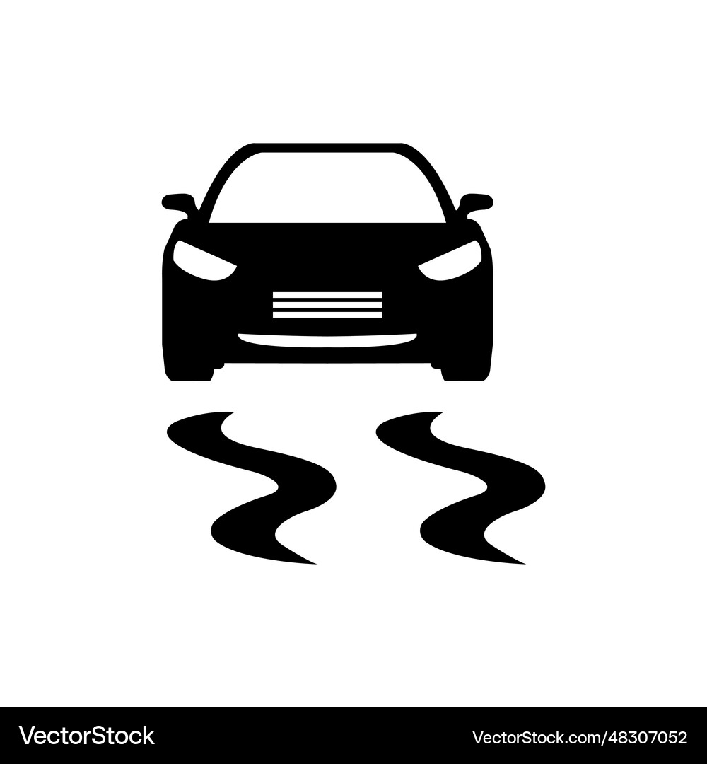 Traffic sign for slippery road Royalty Free Vector Image