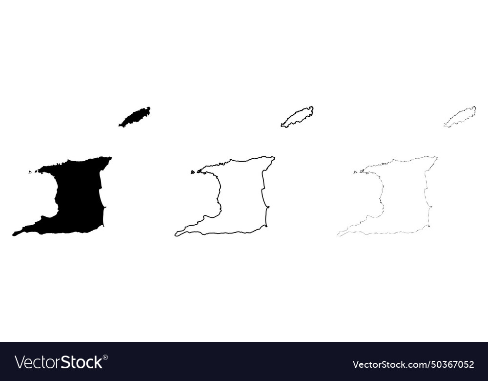 Trinidad and tobago country map silhouette Vector Image Trinidad and tobago country map silhouette Vector Image