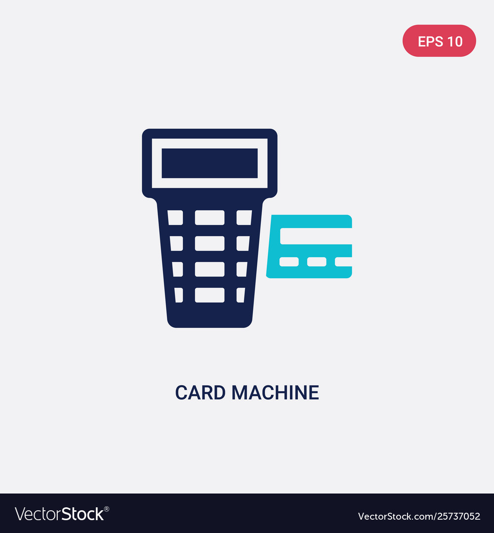 Two color card machine icon from e-commerce Vector Image